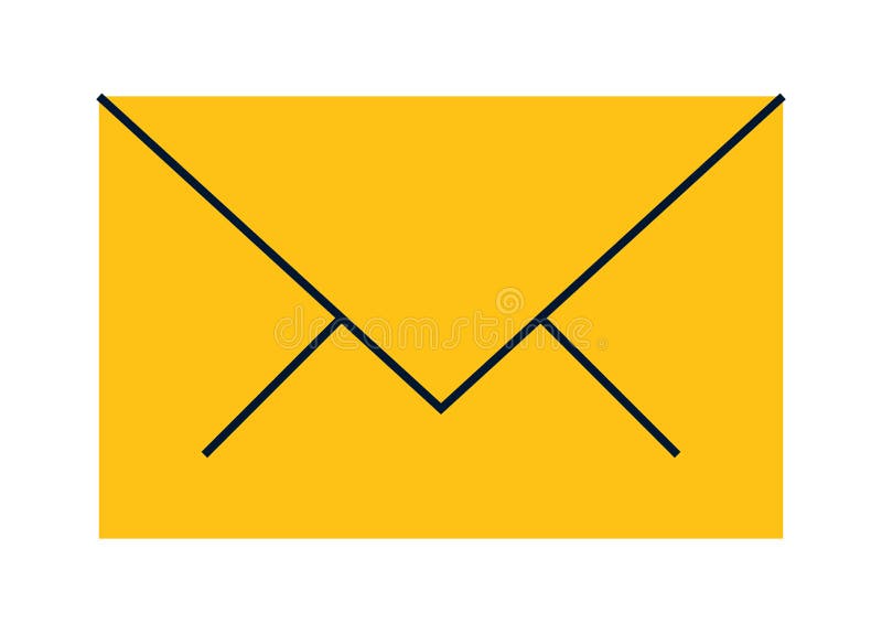 Yellow envelope mail stock vector. Illustration of message - 240579241