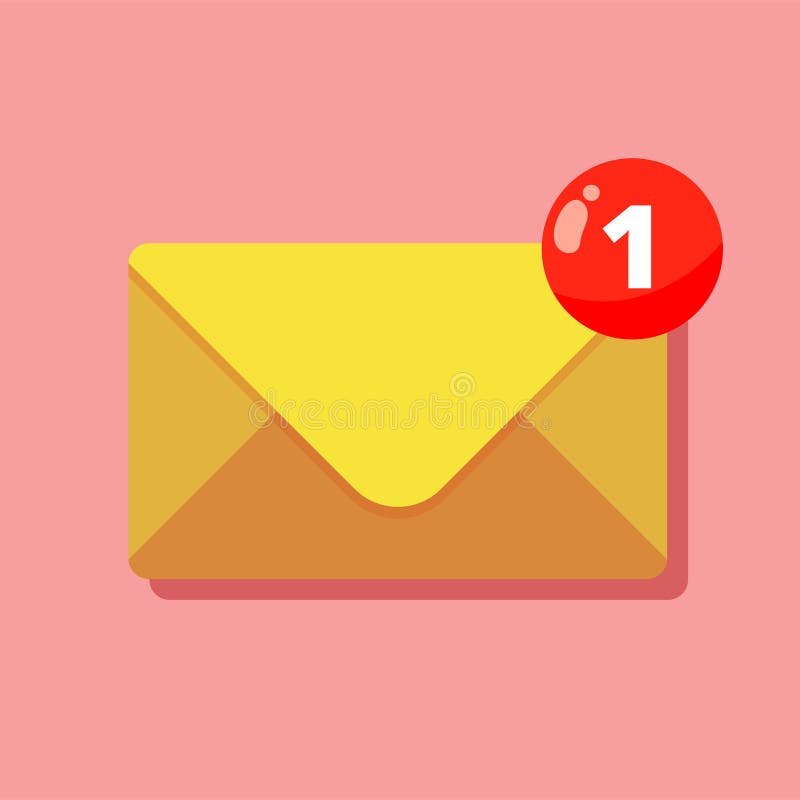 Yellow Envelope with Red Circle Notification Stock Vector ...