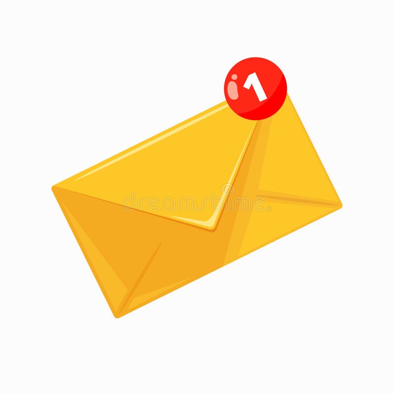 Yellow Envelope with Red Circle Notification Stock Vector ...