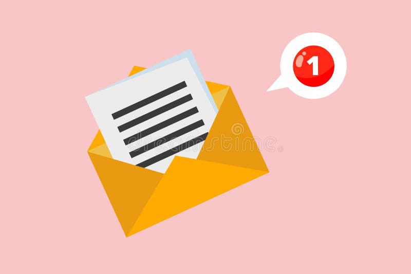 Yellow Envelope with Red Circle Notification Stock Vector ...