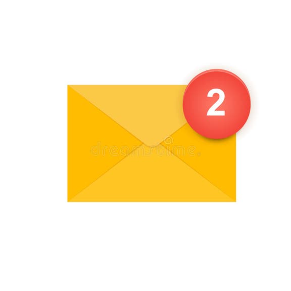 Yellow Envelope with Red Notification that Indicate Incoming Emails ...