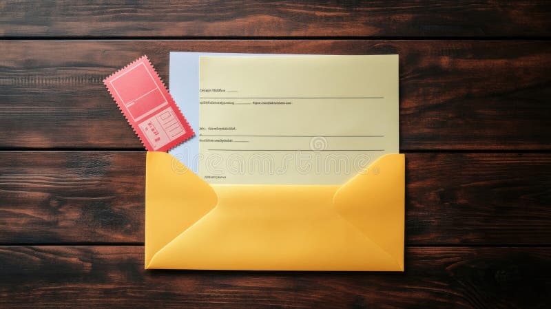A Yellow Envelope with a Red Stamp and a Yellow Envelope Stock ...
