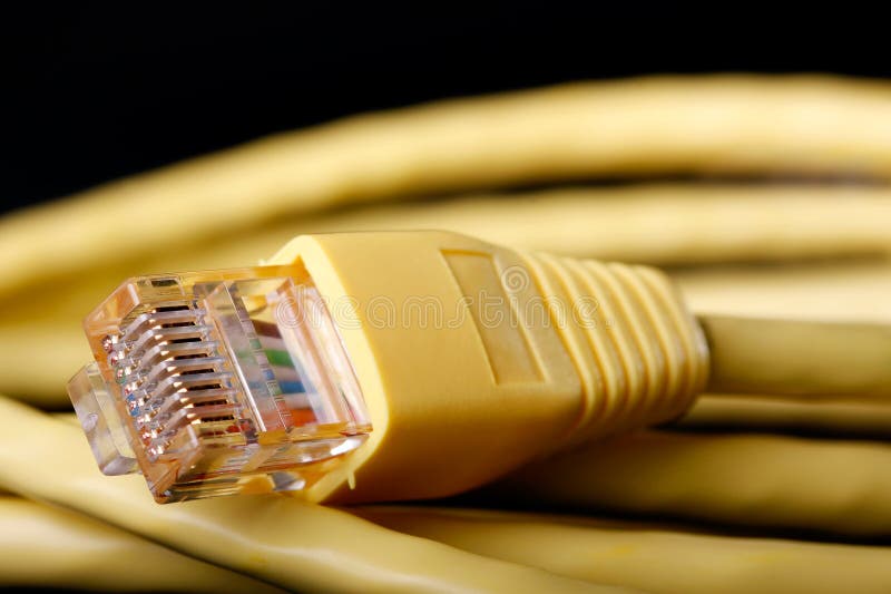 Computer Network Cable Jack Plug and Binary Data Stock Image - Image of ...