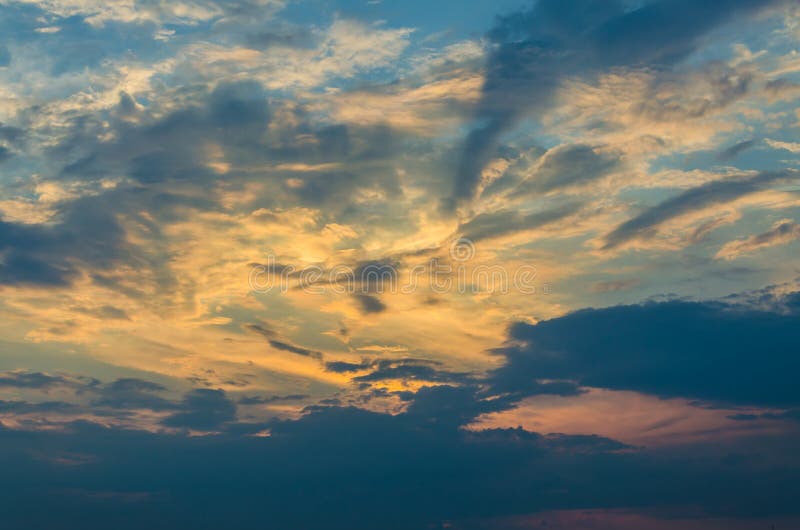 Yellow And Red Sunset Over A Calm River Stock Image - Image of ...