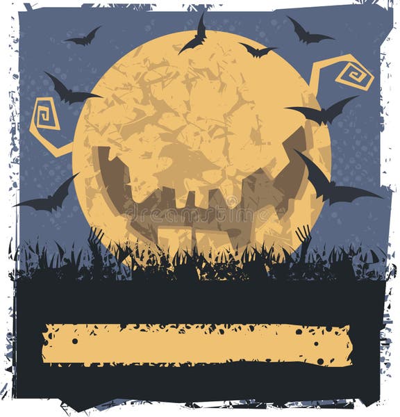 Yellow evil moon stock vector. Illustration of orange - 59659382