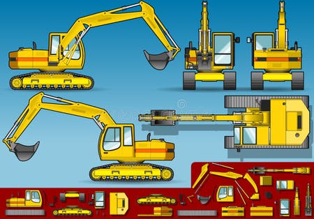 Excavator Top View Stock Illustrations – 154 Excavator Top View Stock ...