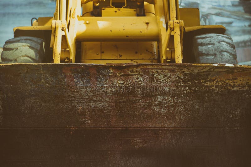 Yellow Excavator . Front View. Stock Photo - Image of lift ...
