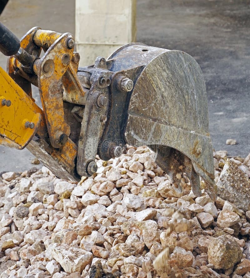 Yellow excavator machines stock image. Image of excavation - 180675355