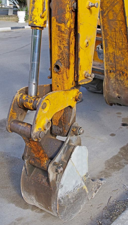Yellow excavator machines stock image. Image of tool - 185943471