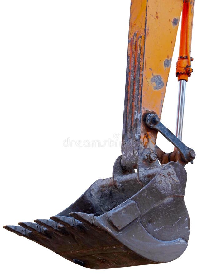 Yellow excavator machines stock photo. Image of scoop - 163986356