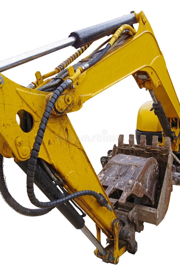 Yellow excavator machines stock photo. Image of bulldozer - 221100870