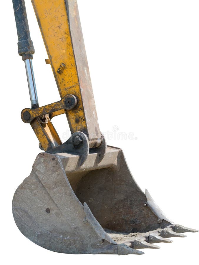 Yellow excavator machines stock image. Image of white - 95280089