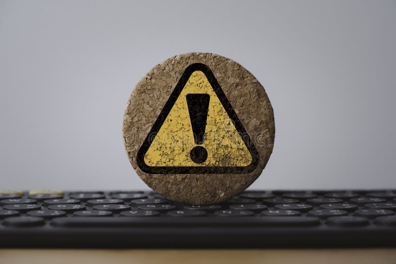 Yellow Exclamation Caution Sign or Warning Symbol Print Screen on Round ...