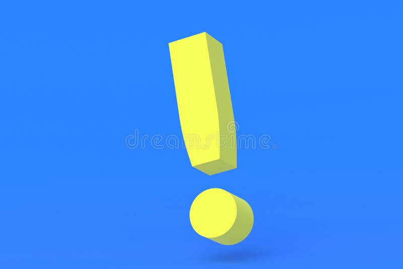 Yellow Exclamation Mark on Blue Background Stock Illustration ...