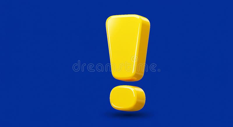 Yellow Exclamation Mark on Blue Background Stock Illustration ...