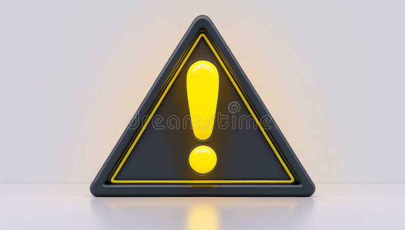 Yellow Exclamation Point Sign in Triangle Frame Indicates a Warning ...