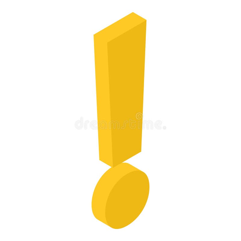 Yellow Exclamation Sign Icon, Isometric Style Stock Vector ...