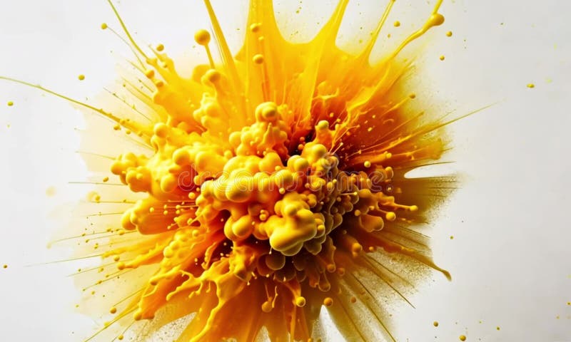 A Yellow Explosion or Burst Effect on a White Background Stock Video ...