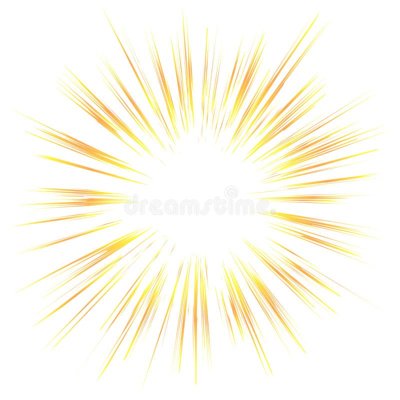 Big Yellow Explosion in Comic Style on the Background of the Rays of ...