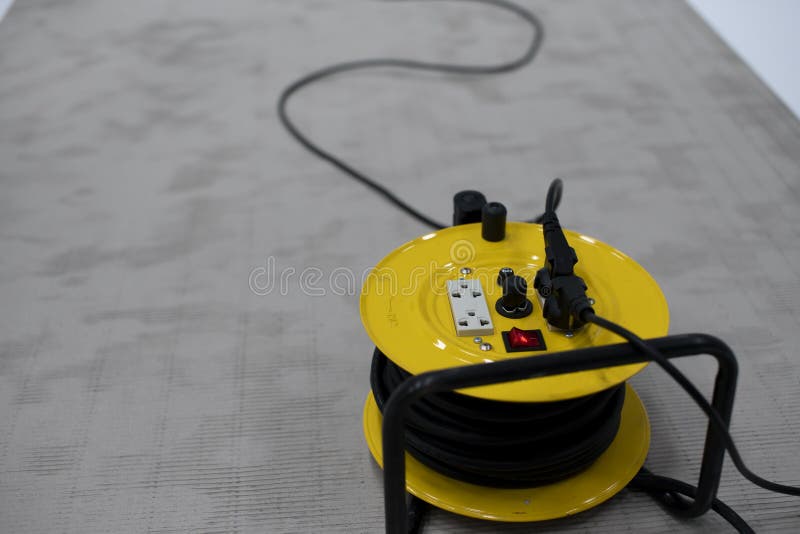 Yellow Extension Cord Wheel Neutral Cable Connector Stock Photo - Image ...