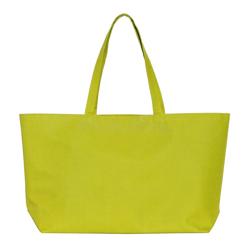 Yellow Fabric Bag Isolated on White Stock Image - Image of empty ...