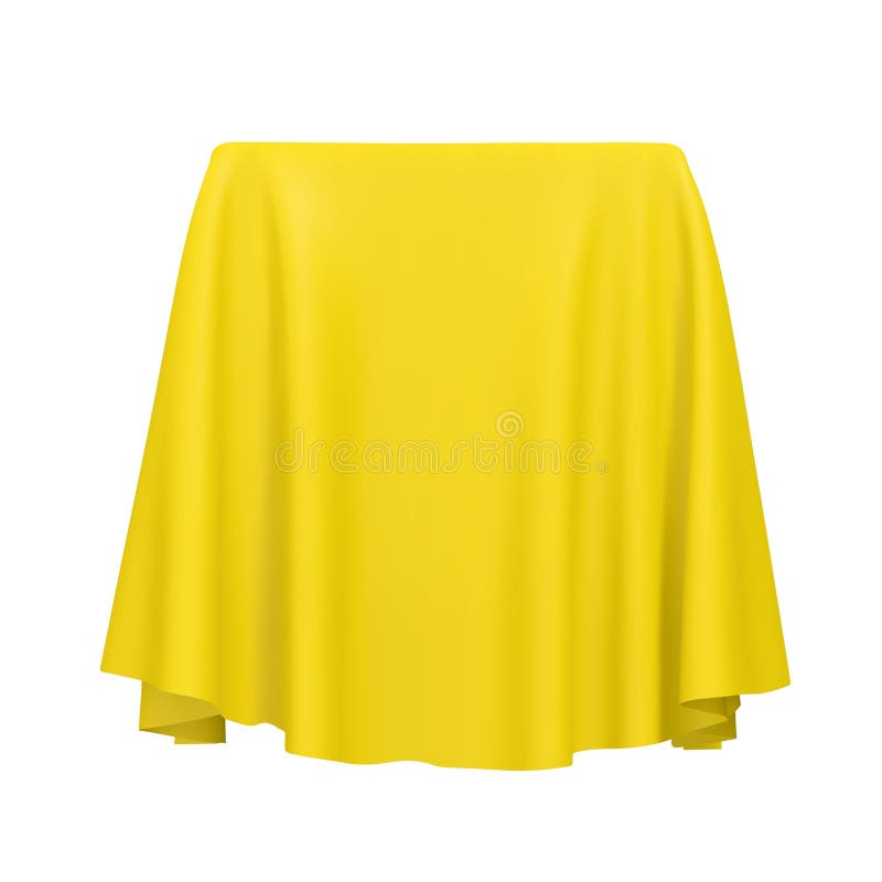 Yellow Fabric Covering a Cube or a Table Vector Illustration Stock ...