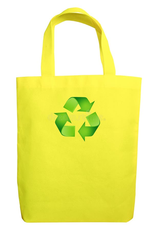 Fabric Eco Bag with Recycle Sign Icon Made of Green Leaf Stock Photo ...
