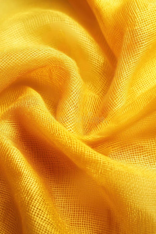 Yellow Fabric Texture Pattern Close-up View with Diagonal Lines ...