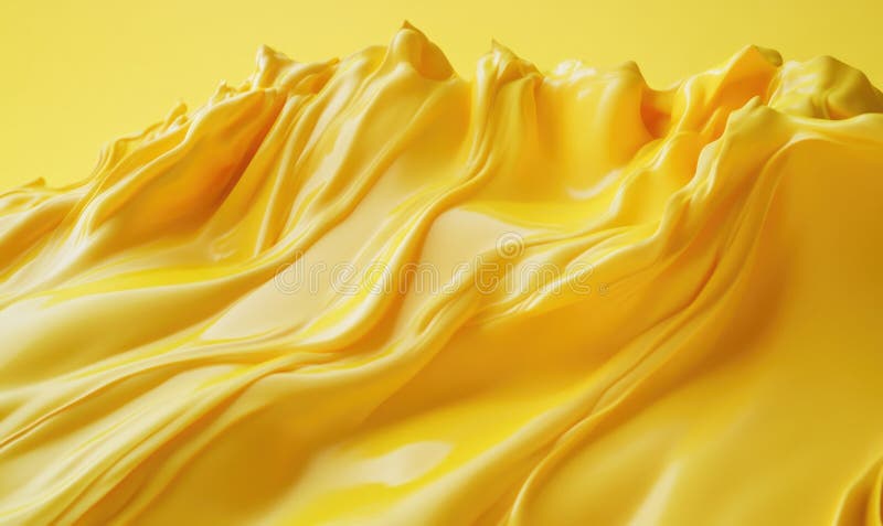 A Yellow Fabric with a Wave Pattern Stock Illustration - Illustration ...
