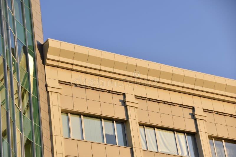 Yellow Facades of Buildings in the City Close-up Stock Photo - Image of ...