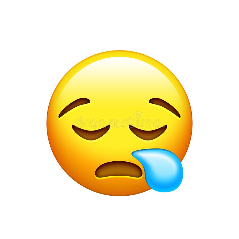 Yellow Face Closing Eye with Wiping Tear Icon Stock Illustration ...