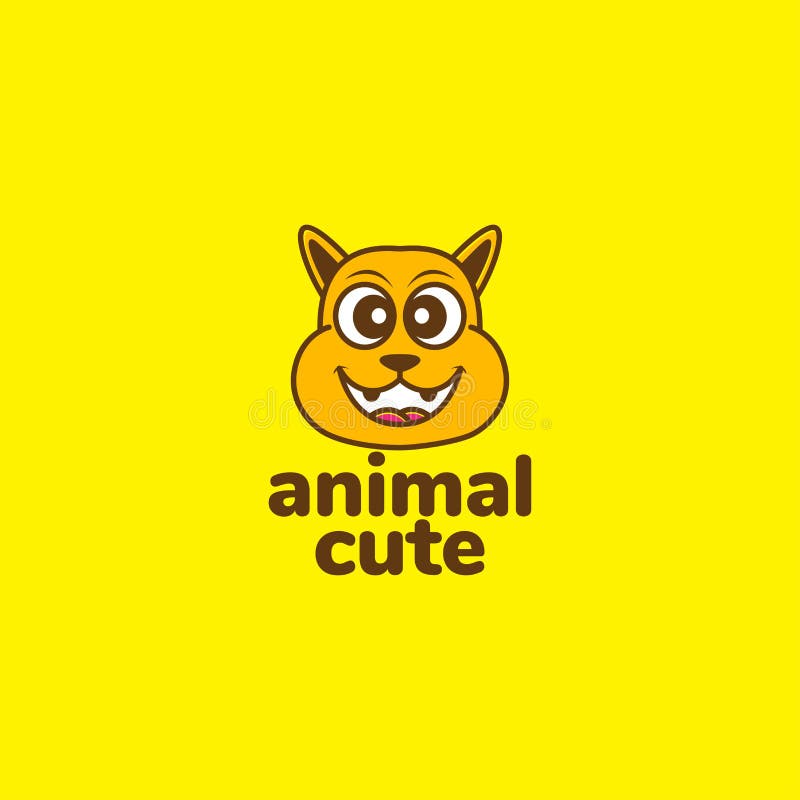 Yellow Face Cute Animal Logo Design Stock Vector - Illustration of ...
