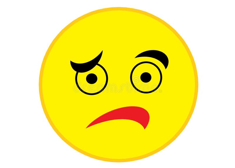 A Yellow Face Expression Smiley Emoticon of Despair and Disgusted ...