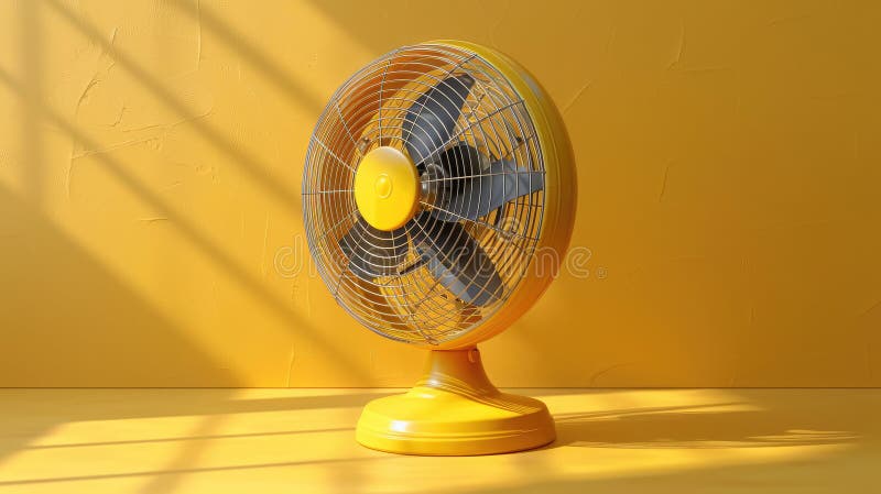 A Yellow Fan is Sitting in a Yellow Room Stock Illustration ...