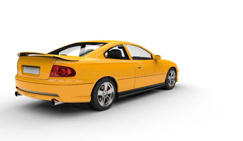 Sun Yellow Fast Race Car - Top Down View Stock Illustration ...