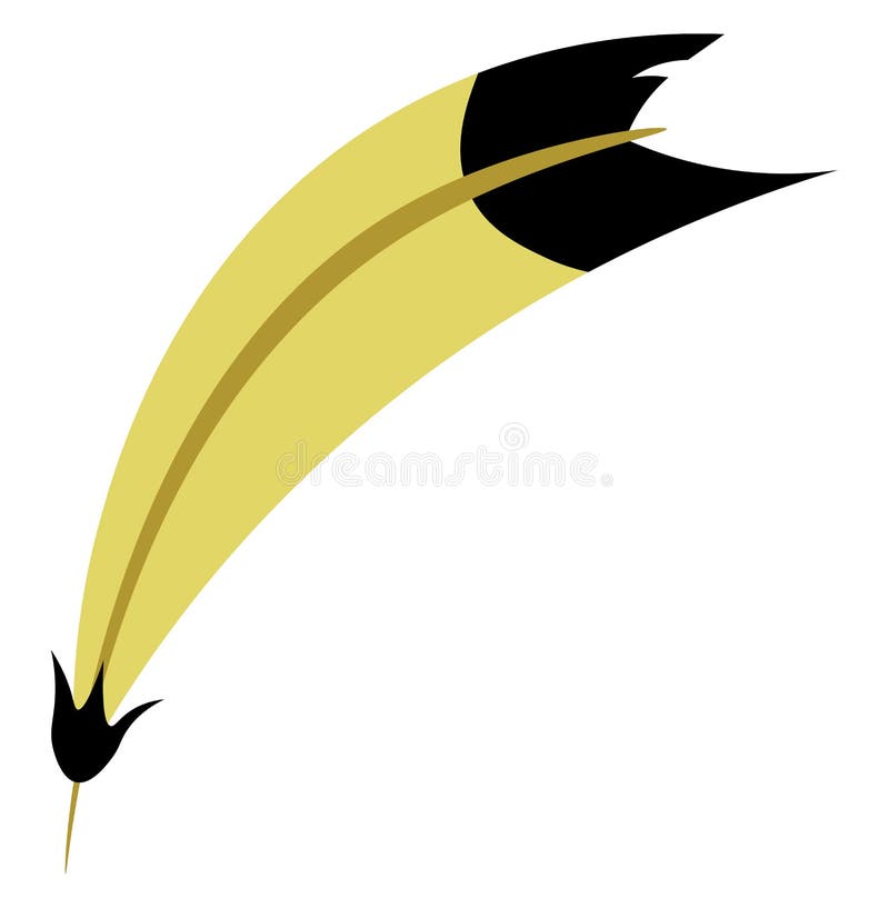 A Yellow Feather, Vector or Color Illustration Stock Vector ...
