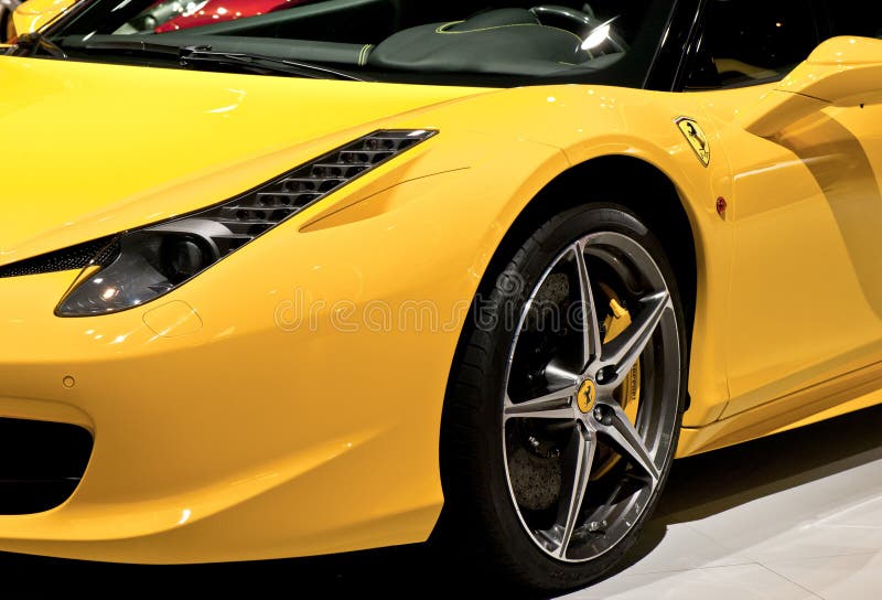 Yellow ferrari editorial image. Image of automobile, roadster - 25608475