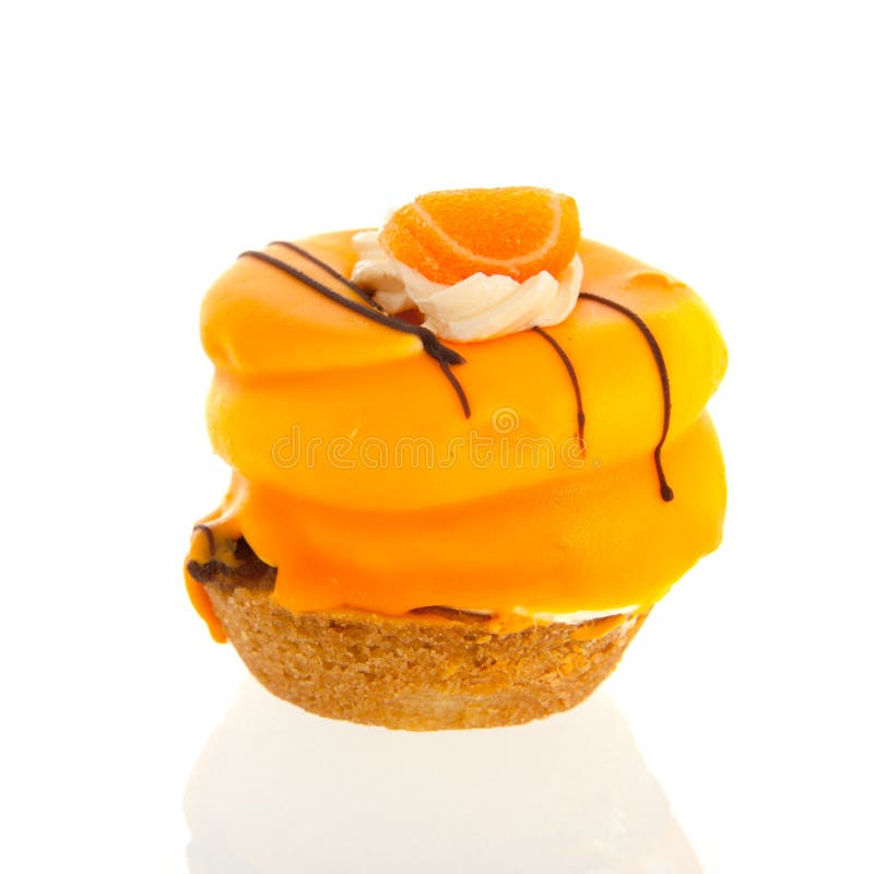 Yellow festive pastry stock photo. Image of fruit, cream - 80252240