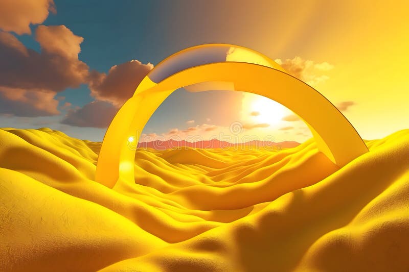 Abstract of Yellow Field Under the Sun Stock Illustration ...