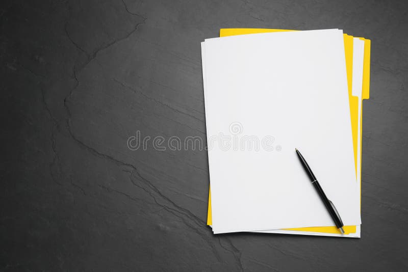 Yellow File with Documents Isolated on White Stock Image - Image of ...