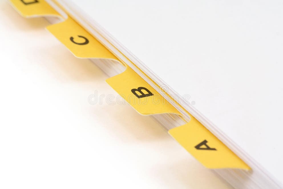 Yellow file divider stock photo. Image of filing, organizer - 1870720