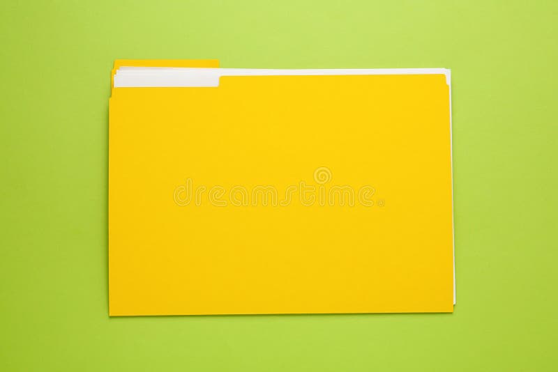 Yellow File with Documents Isolated on White, Top View Stock Photo ...