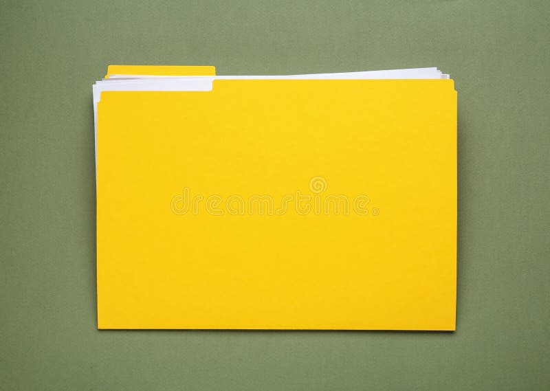 Yellow File with Documents Isolated on White Stock Image - Image of ...