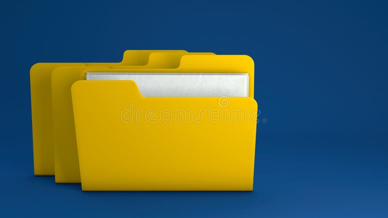 Yellow File Folder with Documents Stock Vector - Illustration of ...