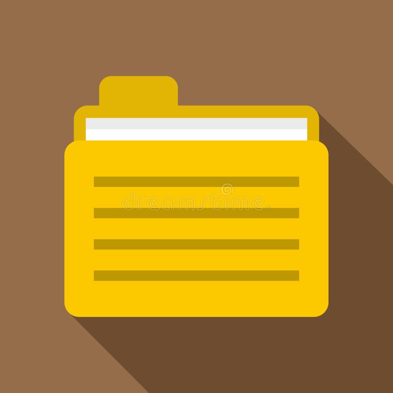 Yellow File Folder Icon, Flat Style Stock Illustration - Illustration ... Yellow File Folder Icon, Flat Style Stock Illustration - Illustration ...