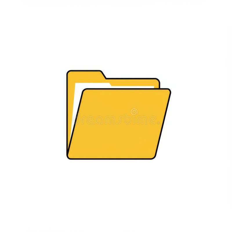 Yellow File Folder Icon Illustration Stock Illustration - Illustration ...