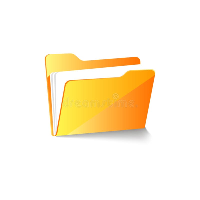 Yellow File Folder Icon Illustrtation Stock Illustration - Illustration ...