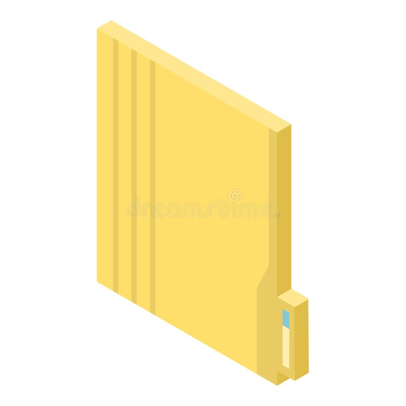 Yellow File Folder Icon, Flat Style Stock Vector - Illustration of ...