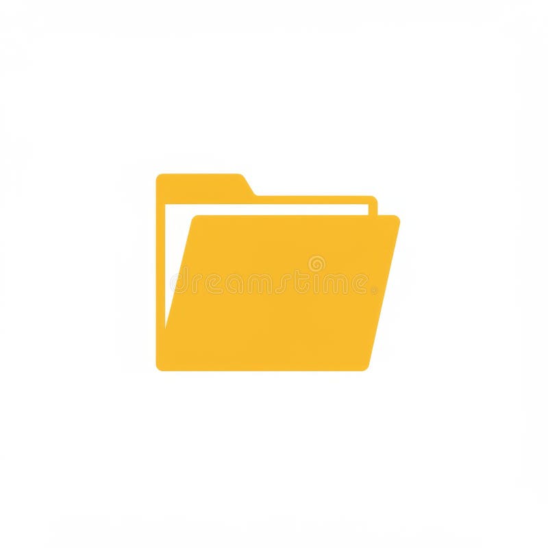 Yellow File Folder Icon on White Background Stock Illustration ...