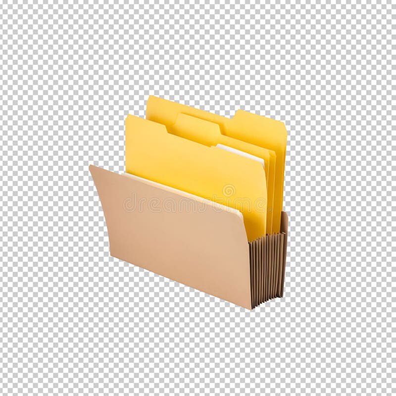 Yellow File Folder Isolated on Transparent Background Stock ...